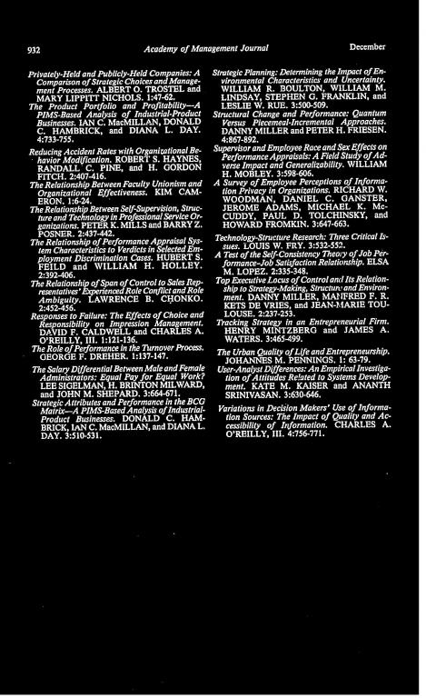 Academy of Management Journal (AMJ) 1982年全年文章 - 创新与战略管理 - 经管之家(原人大经济论坛)